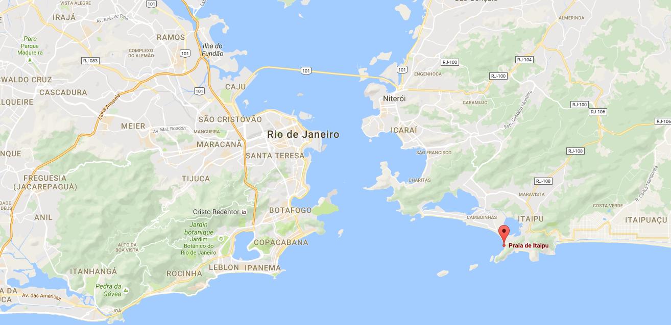 Beach Itaipú map - Map of beach Itaipú (Brésil)