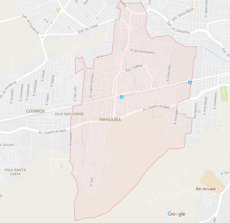 Inhoaíba map - Map of Inhoaíba (Brésil)