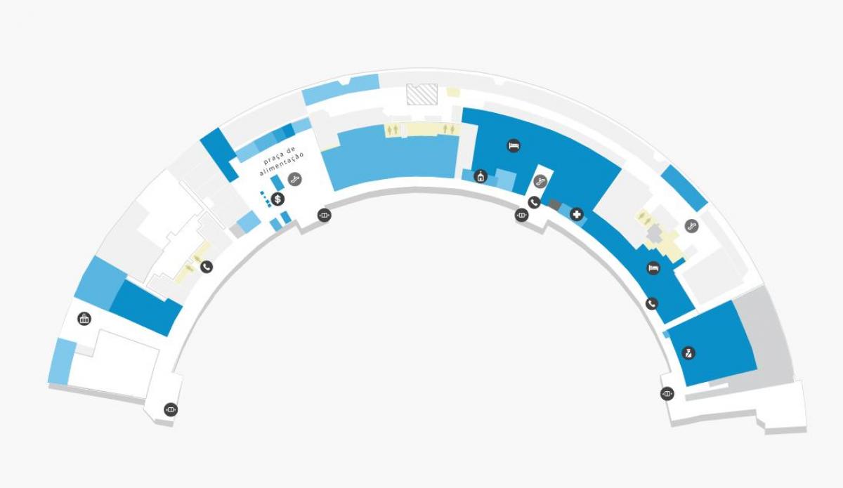 Airport Galeão Terminal 1 Level 2 map - Map of airport Galeão Terminal ...
