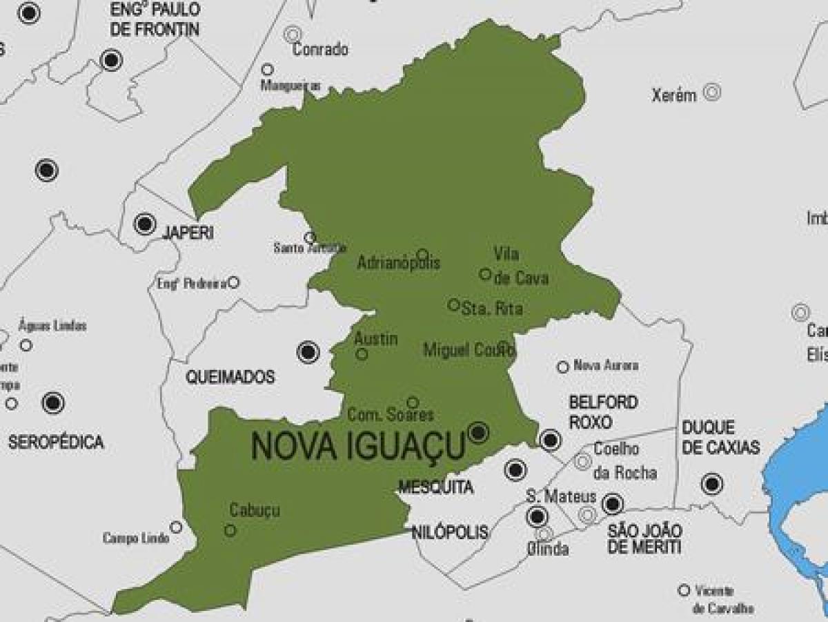 Nova Iguaçu municipality map - Map of Nova Iguaçu municipality (Brésil)