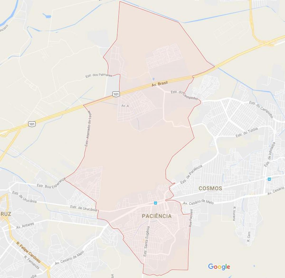 Paciência map - Map of Paciência (Brésil)