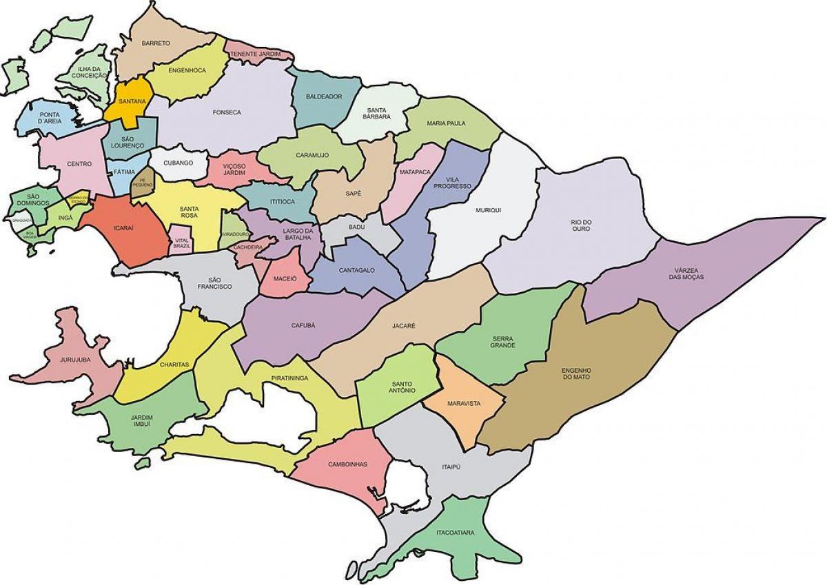 Quartiers Niterói map - Map of Quartiers Niterói (Brésil)