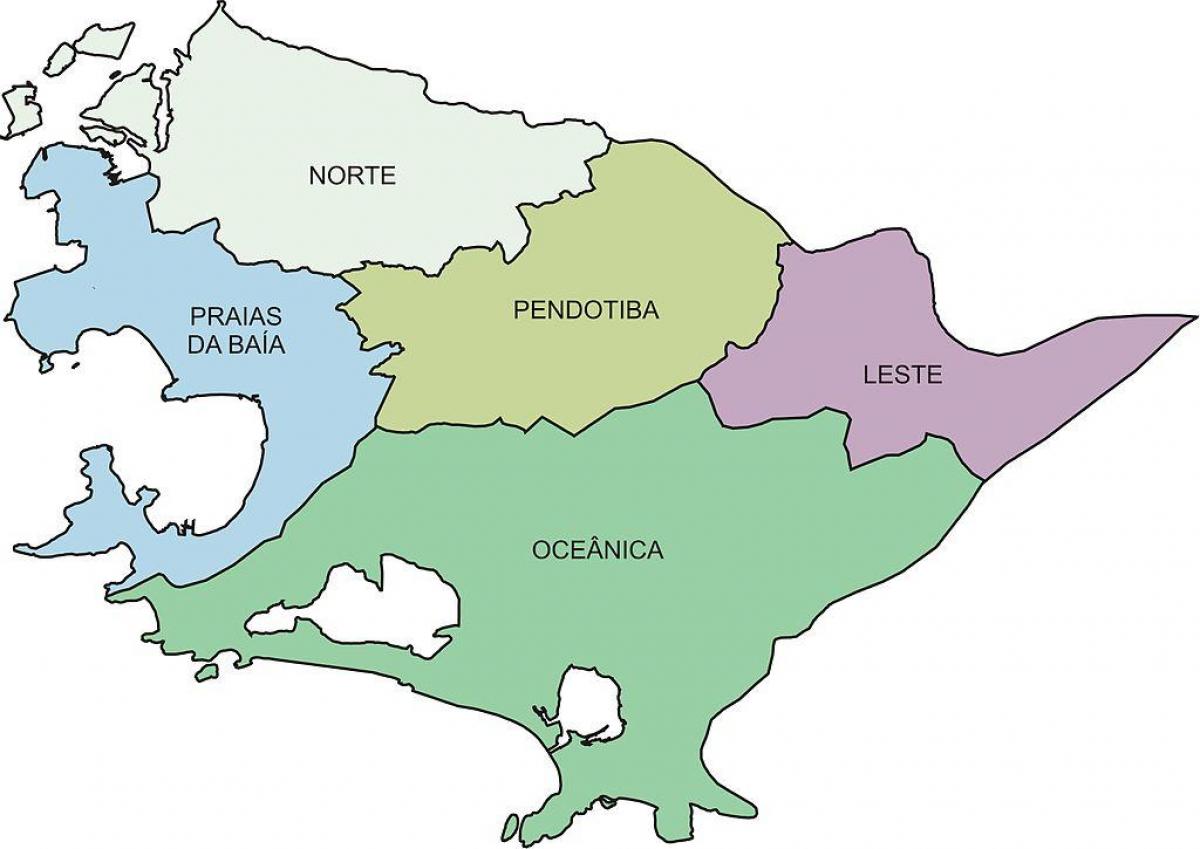 Regions Niterói map - Map of Regions Niterói (Brésil)